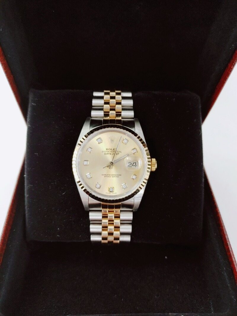 롤렉스 [중고명품 DHLUX] 롤렉스 데이저스트 18K콤비 10P 16233 36MM 남성 시계 16233/ - 리본즈(REEBONZ)