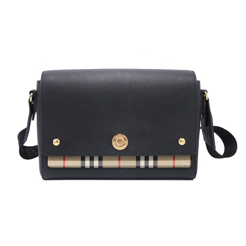 Burberry(버버리) 80211101 블랙 레더 빈티지 체크 노트 크로스백 - 리본즈(REEBONZ)